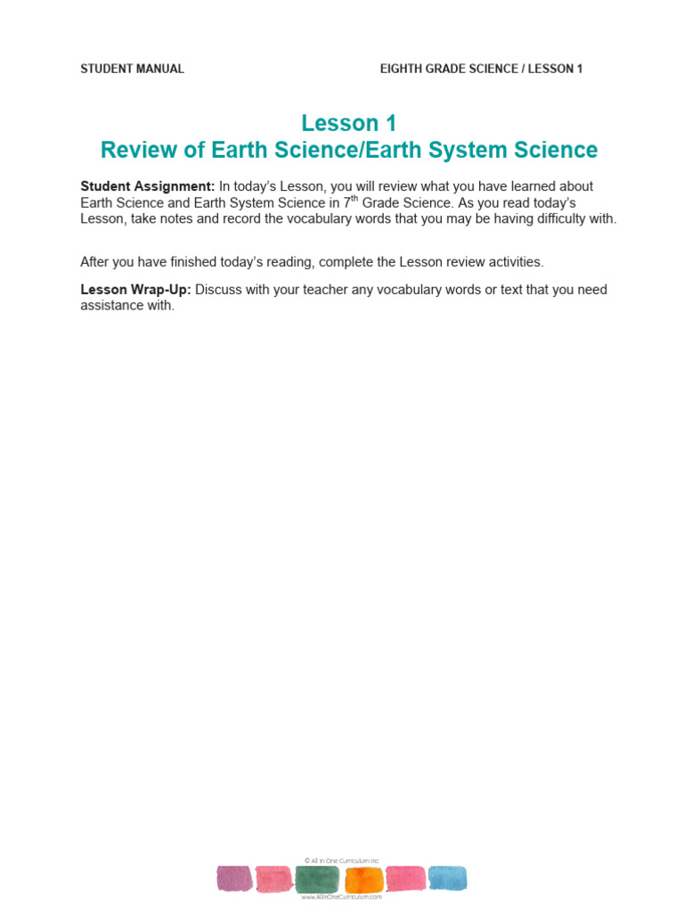 8th Grade Science Lessons 1-20 | PDF | Earth Sciences | Hypothesis