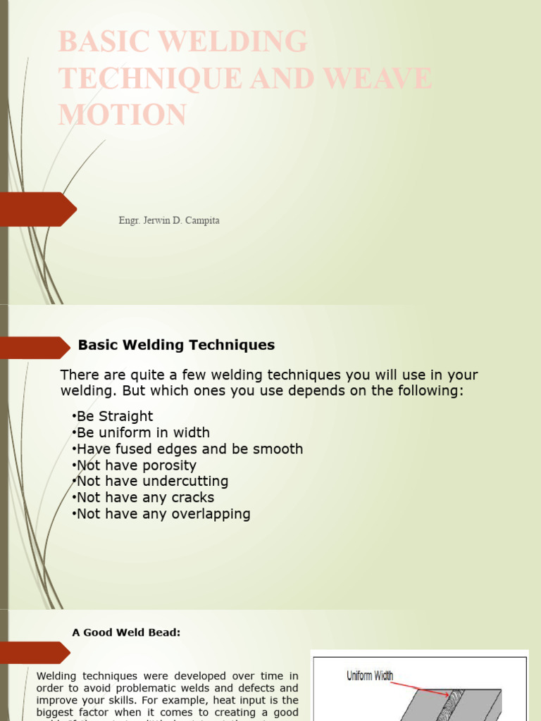 Smaw Welding Weave Motion and Electrode | PDF | Welding | Construction