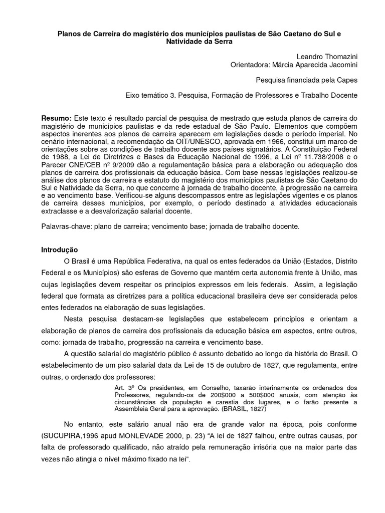 Leandro Thomazini Mc3a1rcia Aparecida Jacomini | PDF | Salário | Brasil