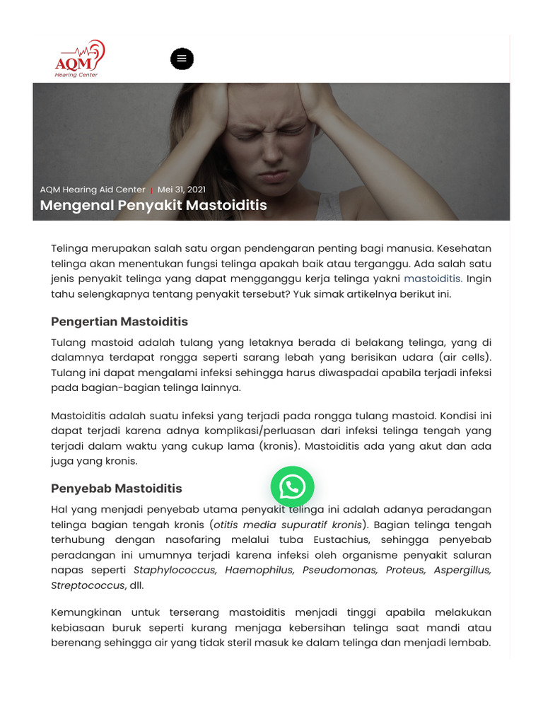 Mengenal Penyakit Mastoiditis | PDF