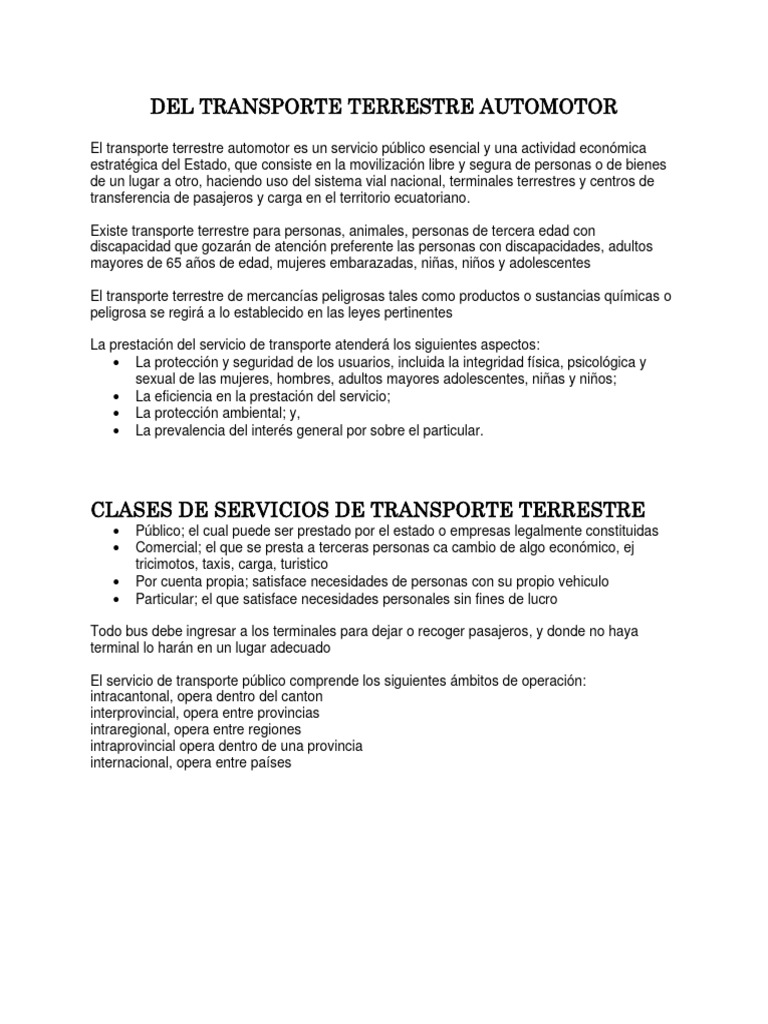 Exposicion DEL TRANSPORTE TERRESTRE AUTOMOTOR | PDF