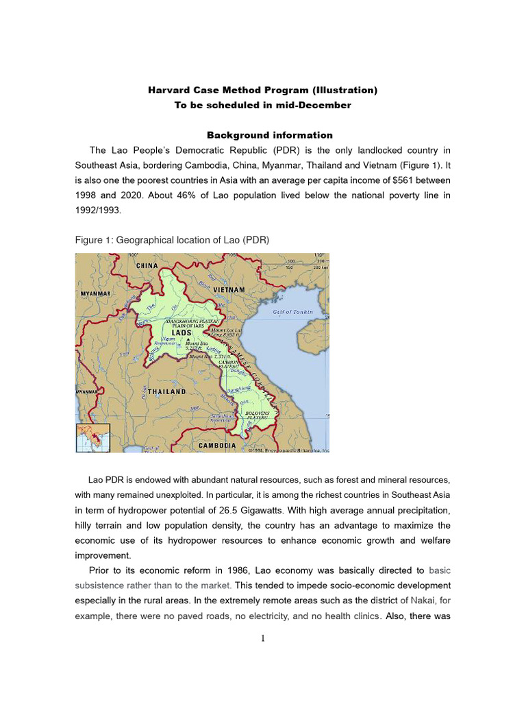 HBS Case Study (Illustration) | Download Free PDF | Laos | Poverty