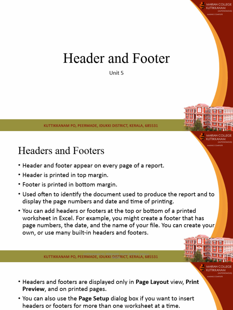 Module 5 - Header and FooterUnit 5 - Header and Footer | PDF | Page ...