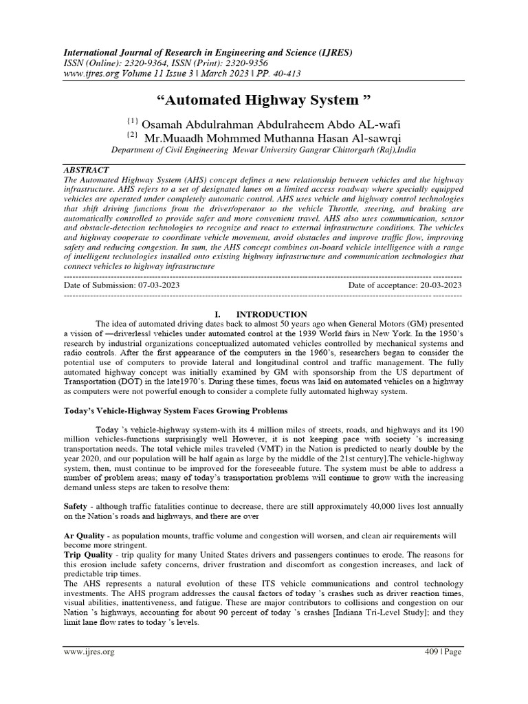Automated Highways | PDF | Automation | Highway