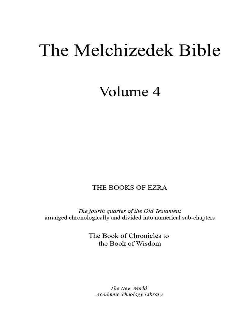 The Melchizedek Bible Volume 4 The Books | PDF | Maccabees | Ark Of The Covenant
