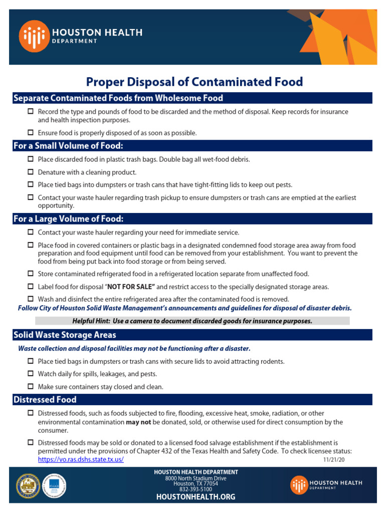 proper-disposal-of-contaminated-food-and-equipment | PDF | Waste ...