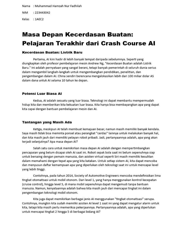 Muhammad Hamzah Nur Fadhilah - Ai | PDF