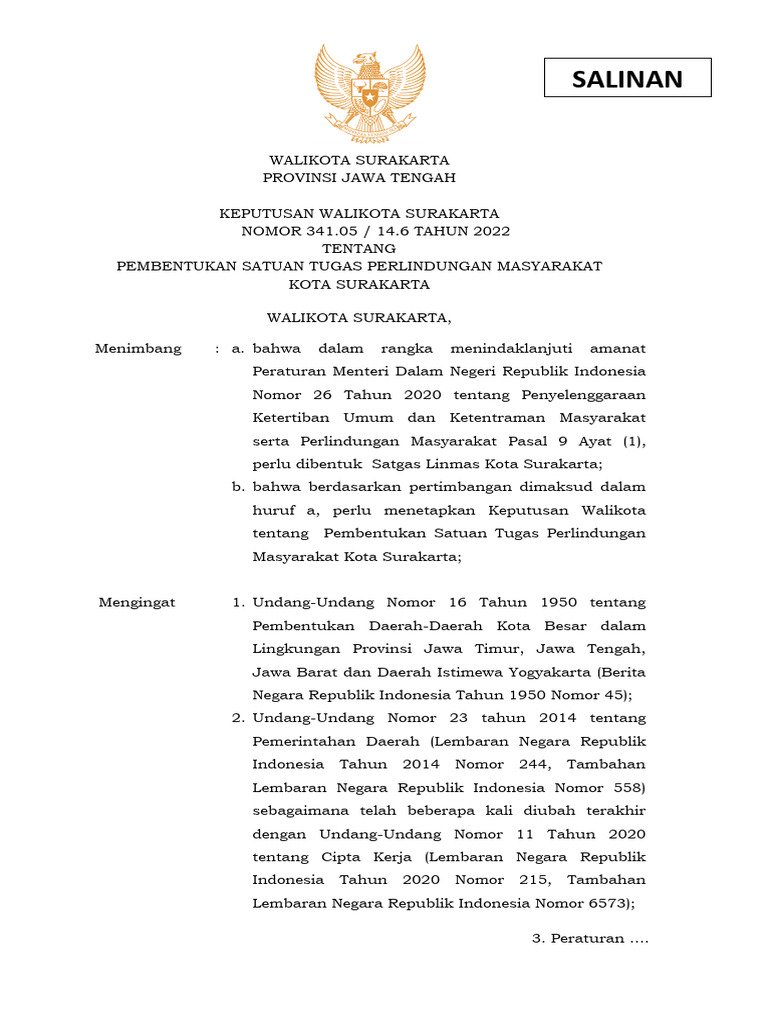 Kep - Wali No 14.6 Tahun 2022 Sign-2 | PDF