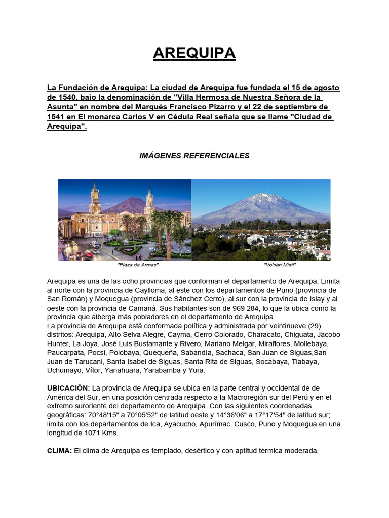 Arequipa | PDF | Alimentos