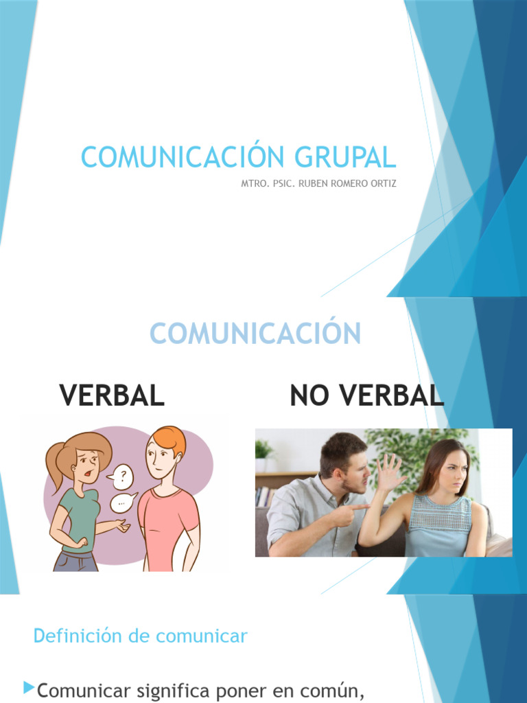Comunicación Grupal | PDF | Comunicación | Comunicación no verbal