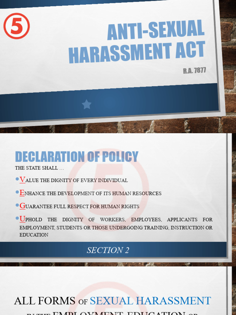 RA No. 7877 Anti-Sexual Harassment Act - Legal - Isp | PDF | Sexual ...