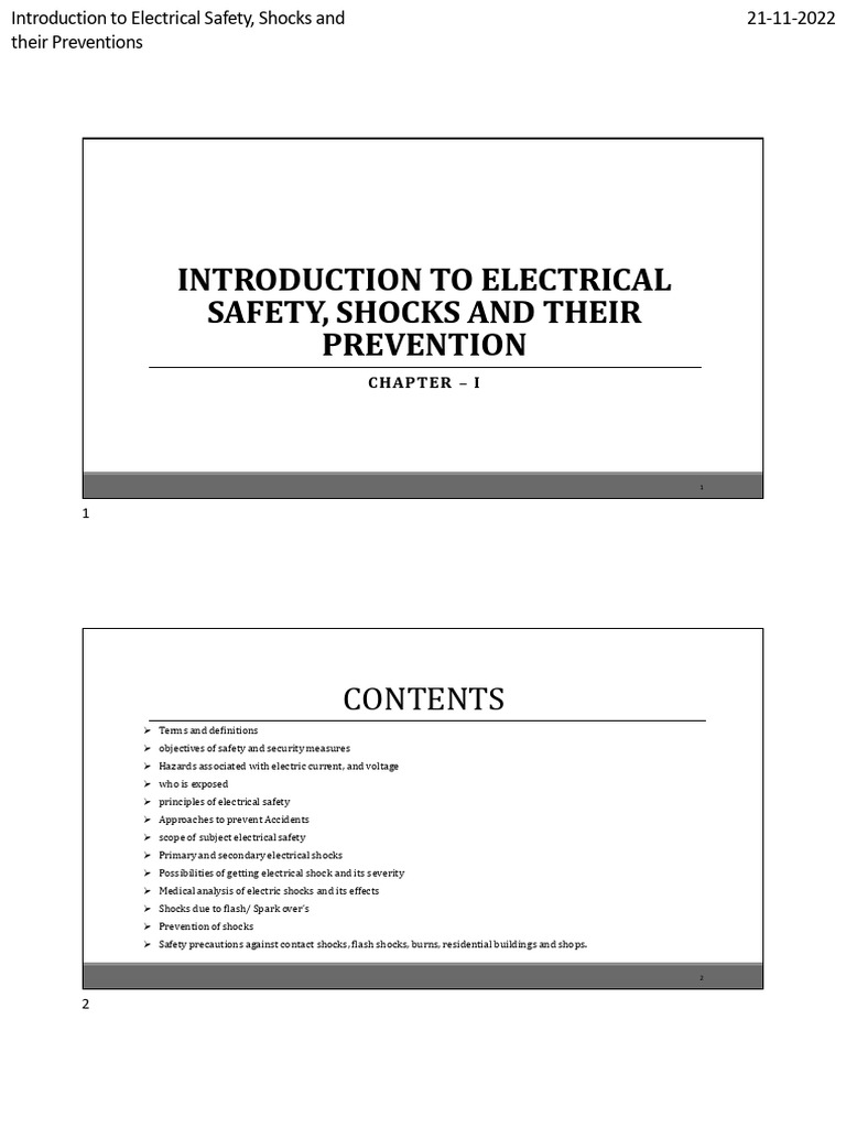 Chapter - I (Electrical Safety) | PDF | Electric Arc | Safety