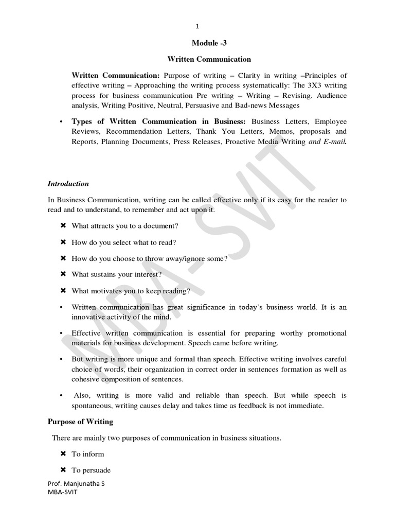 20MBA16-MC 3 Notes | PDF | Memorandum | Communication