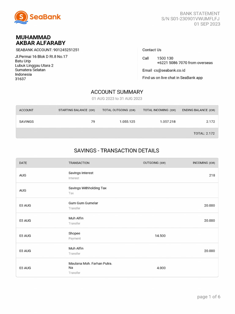 Seabank Statement 20230906.pdf 1-5 | PDF