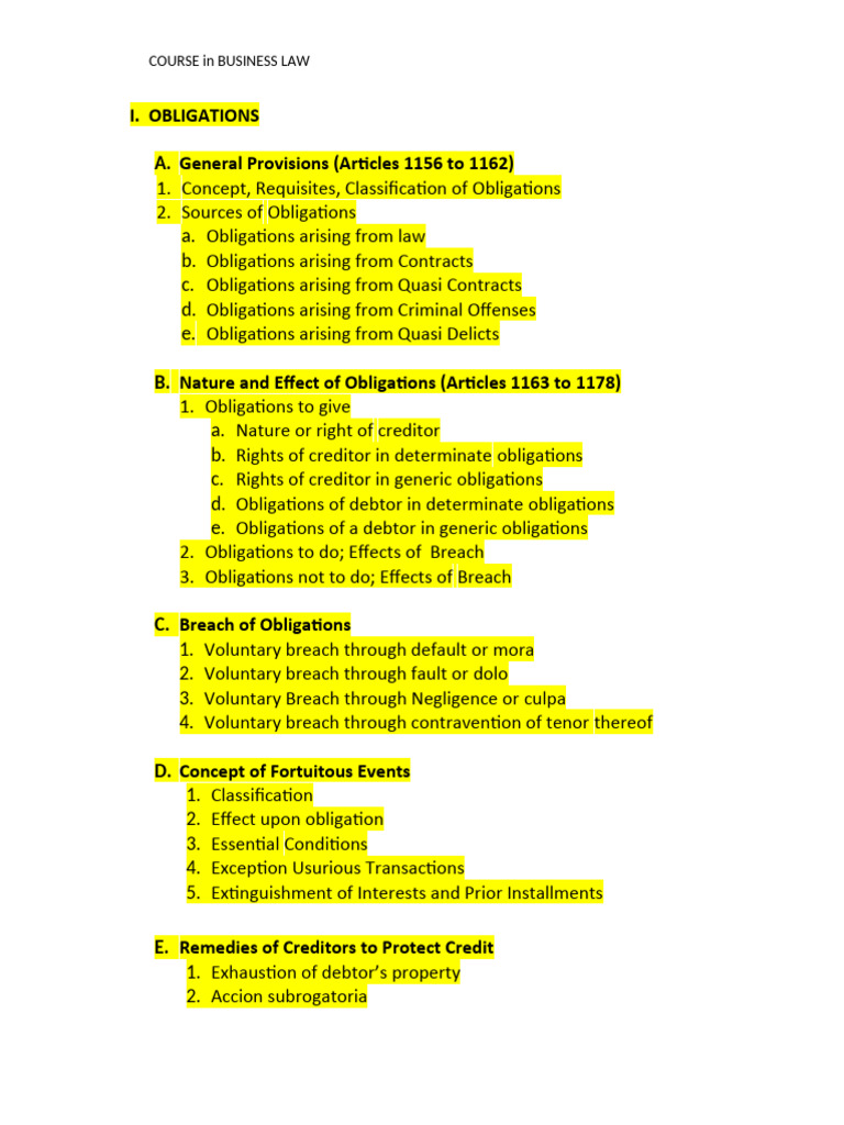 Business Law Syllabus | PDF | Estoppel | Guarantee