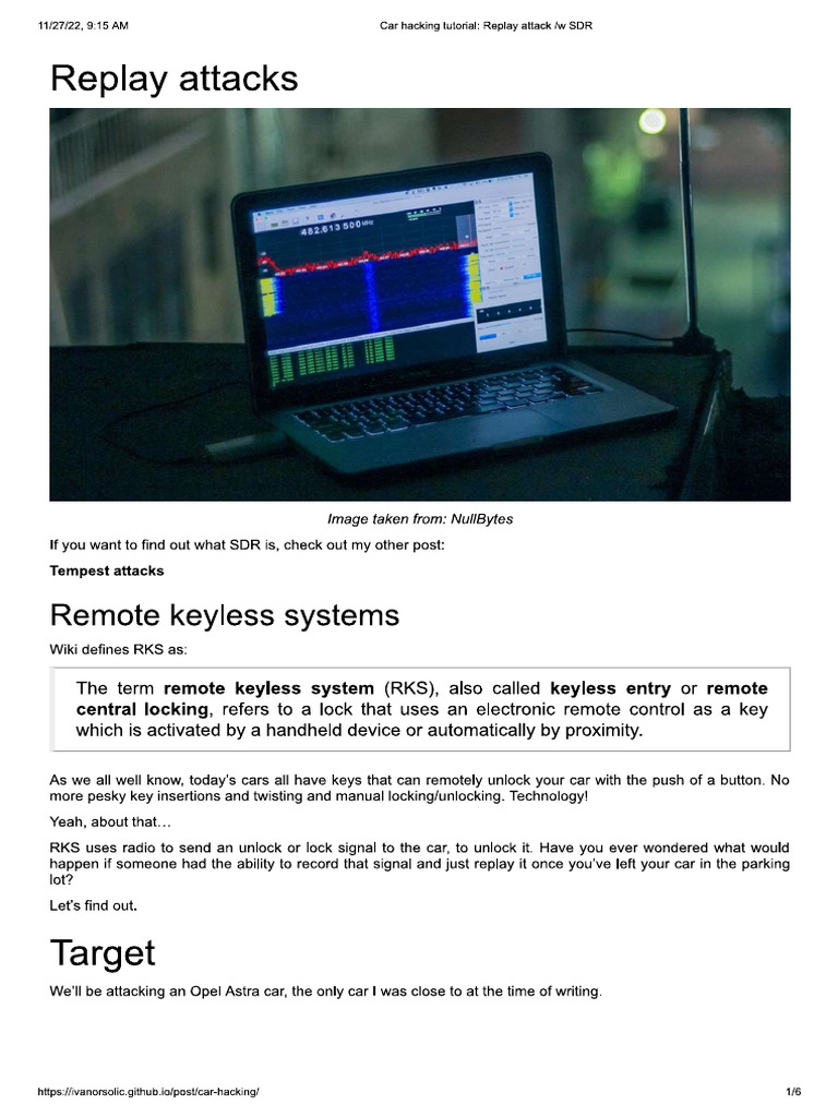 Car Hacking Tutorial Replay Attack | PDF
