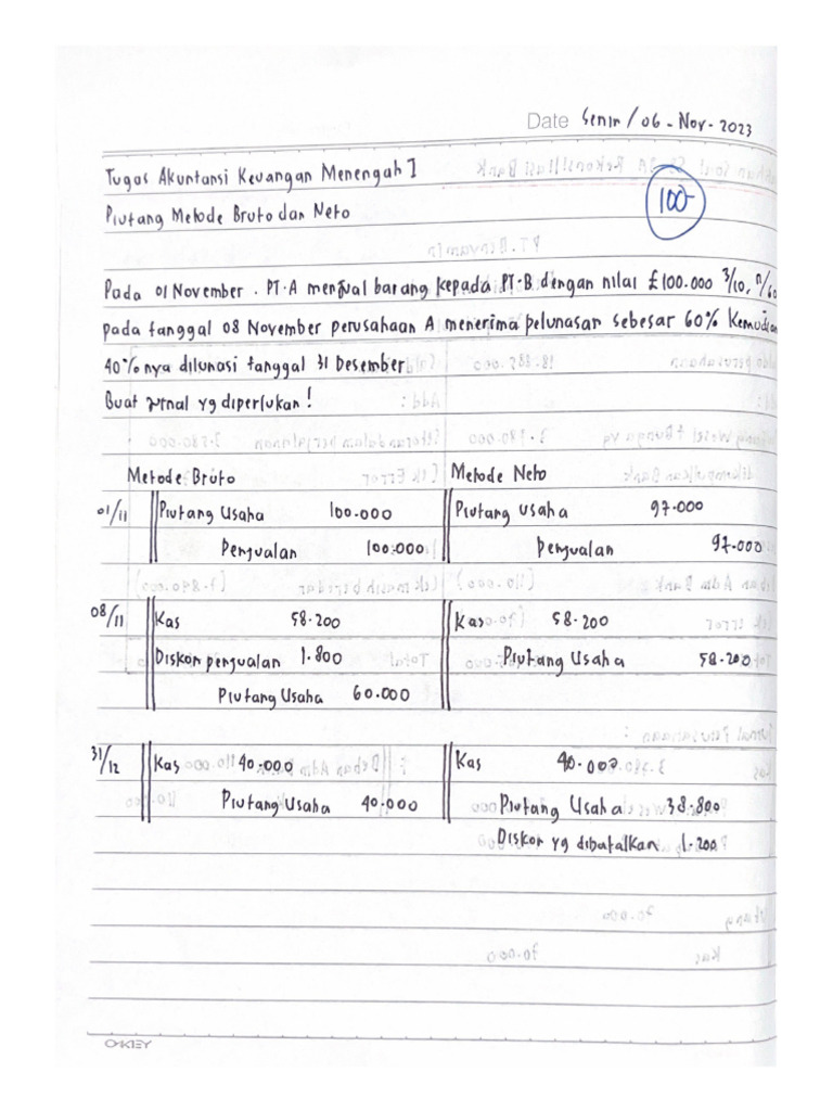 Rehand Pradana - 2310536055 - Catatan Piutang AKM I | PDF