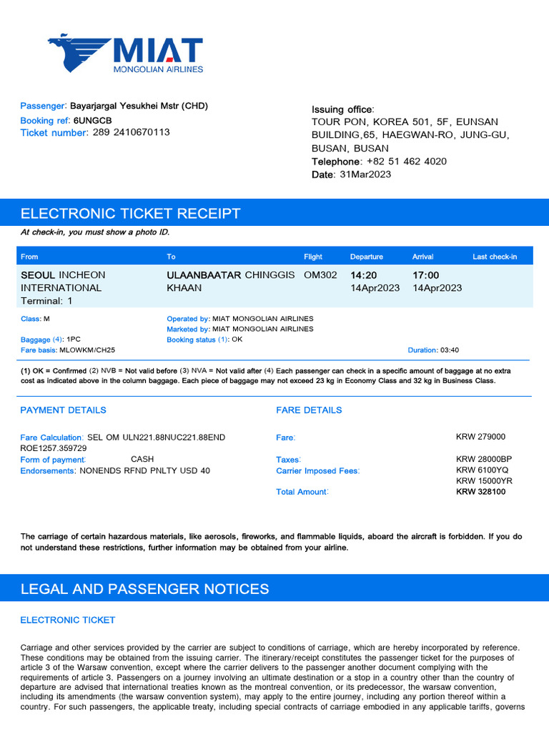 Your Electronic Ticket-EMD Receipt | PDF | Transport