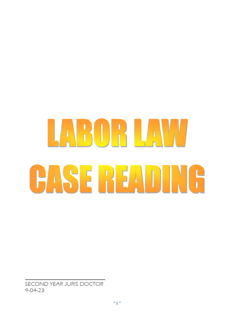 Labor Cases 1-20 | PDF | Overtime | Employment