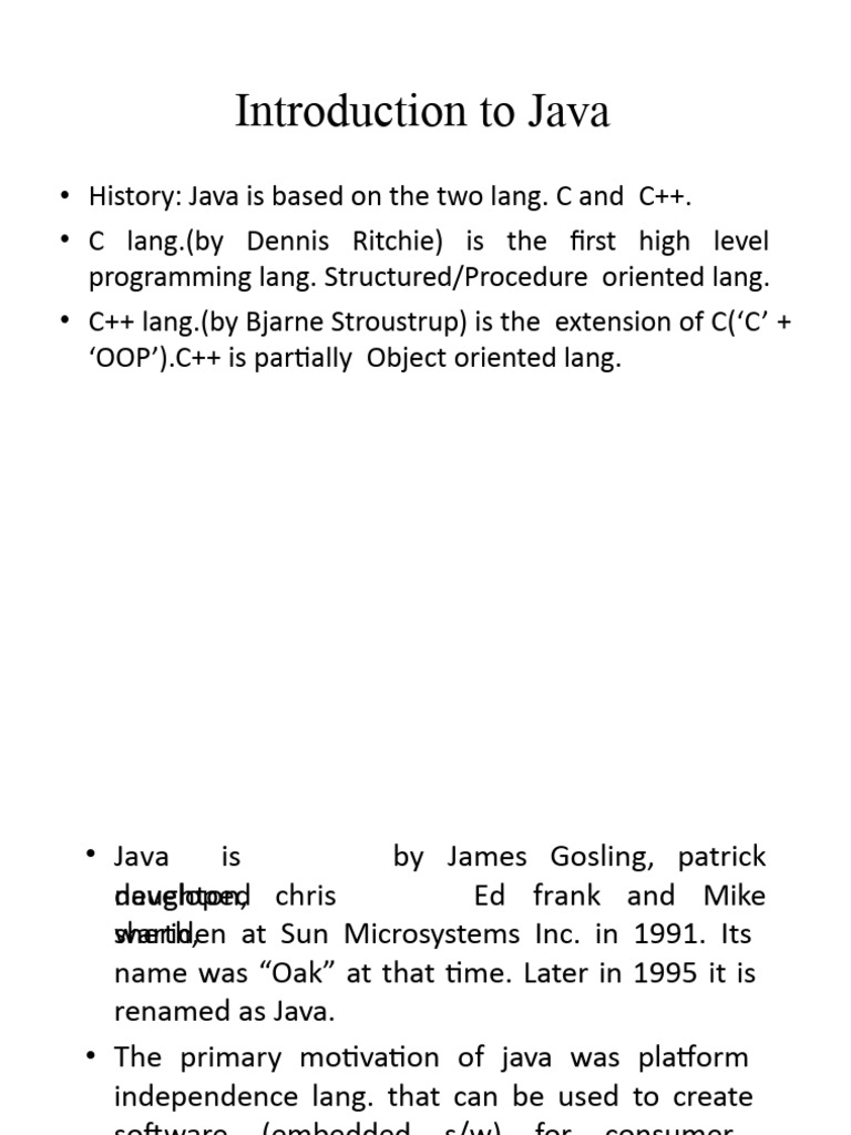 1 Basics Of Oop And Java Pdf Java Programming Language Class Computer Programming 