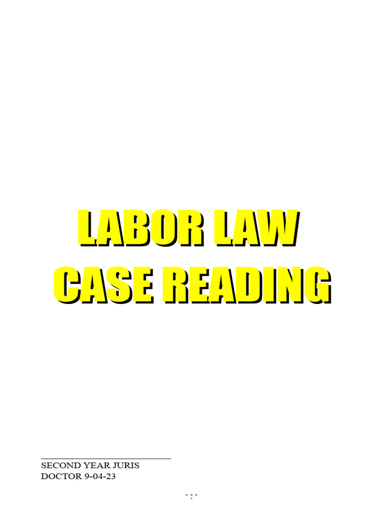 Labor Cases | Download Free PDF | Overtime | Employment