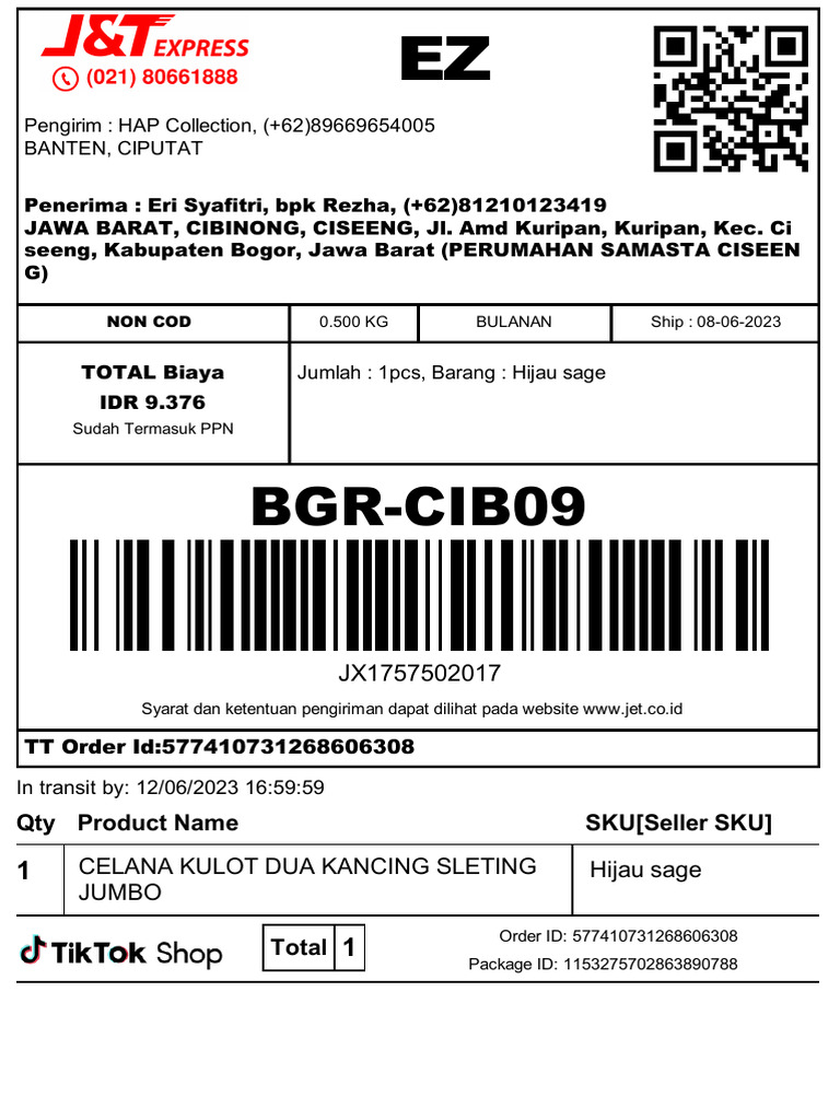 06-08 - 21-22-25 - Shipping Label+packing List | PDF