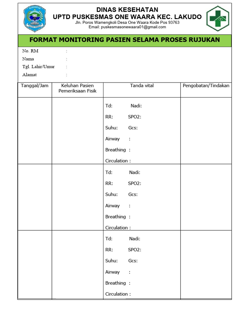 FORM MONITORING PASIEN | PDF