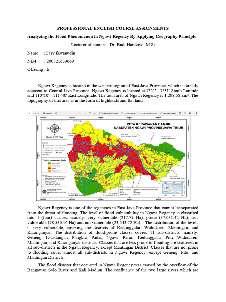 Geography of Ngawi Floods | PDF | Flood | Drainage Basin