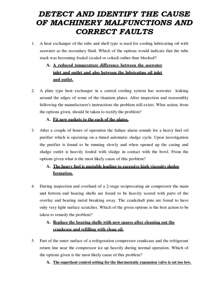 1.detect and Identify The Cause of Machinery Malfuntion and Correct ...