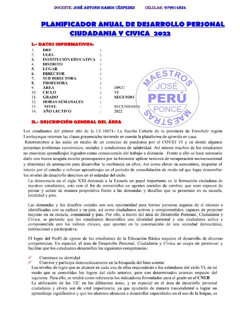 DPCC 2° Progr. Anual 2022 | PDF