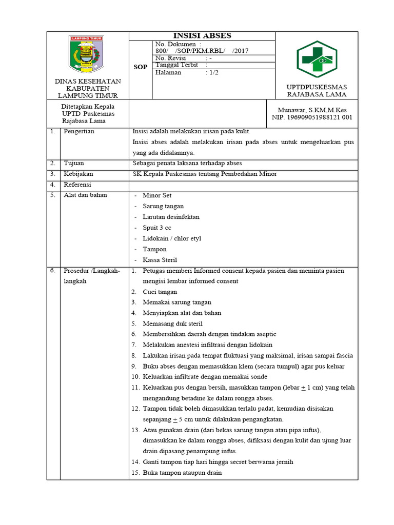 SOP Insisi Abses | PDF