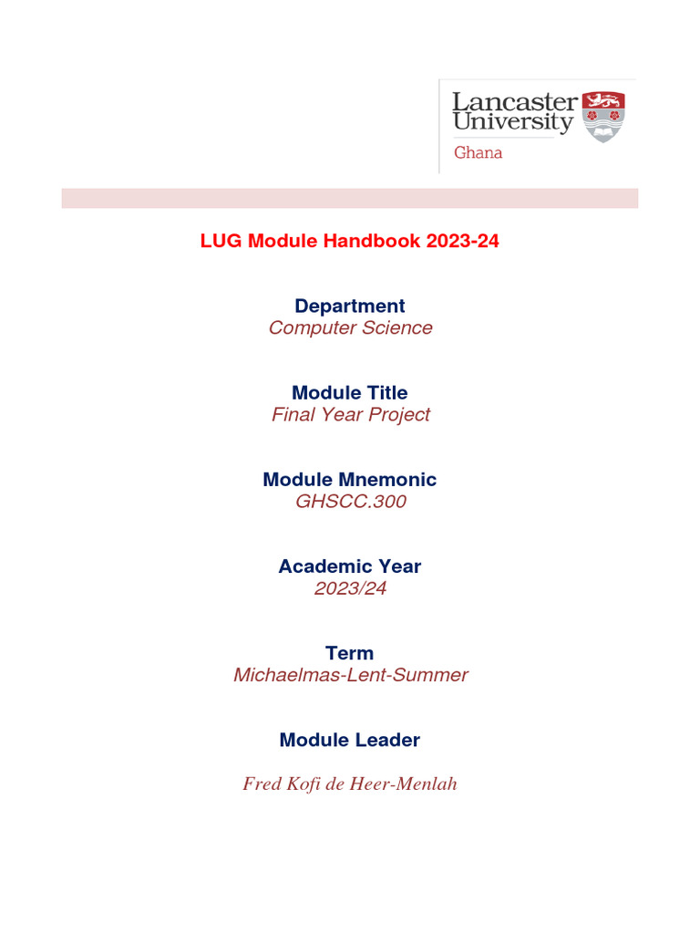 GHSCC.300-Module Handbook v2-2023-24 | PDF | Evaluation | Software