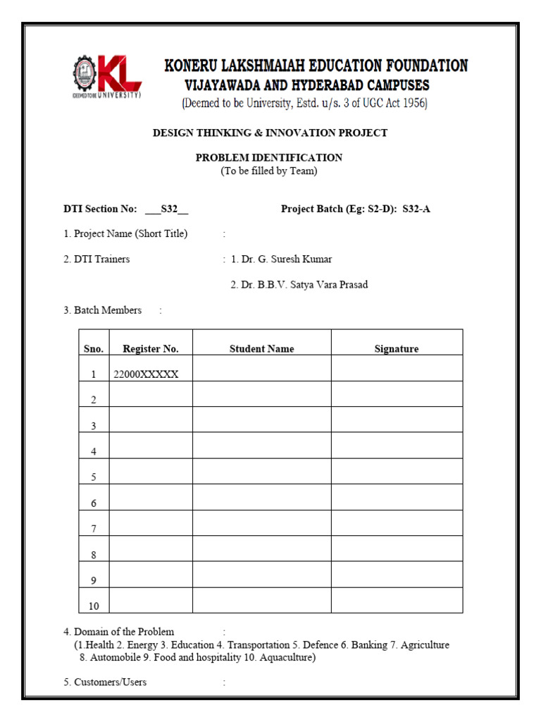Problem Identification Template | PDF