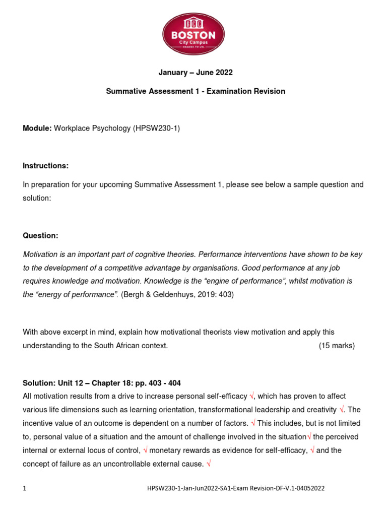 HPSW230 1 Paper Based SA1 Exam Scope Revision 03052022 | PDF ...