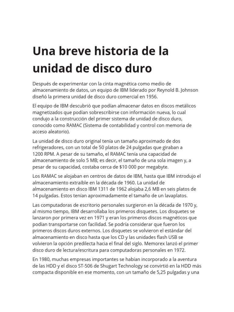 Historia Del Disco Duro | PDF