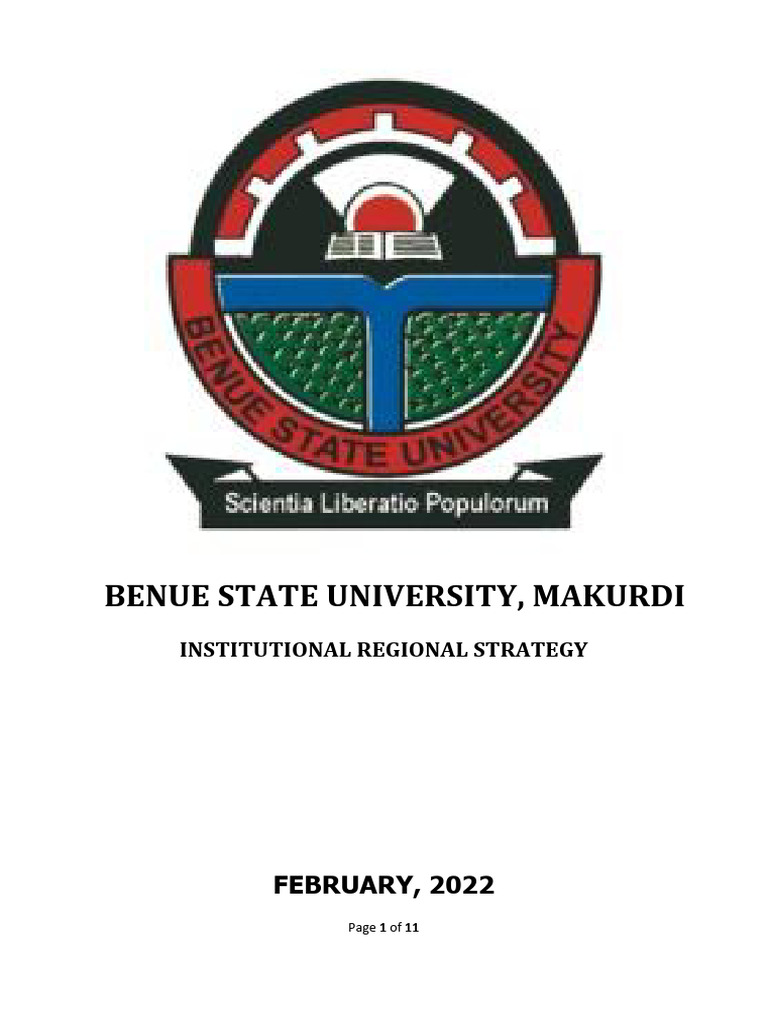 Benue State University, Makurdi: FEBRUARY, 2022 | PDF | Sustainability ...