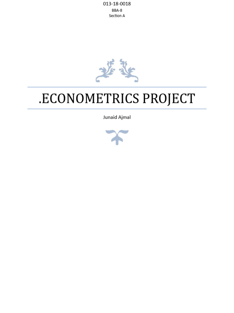 Econometrics Final Project | PDF