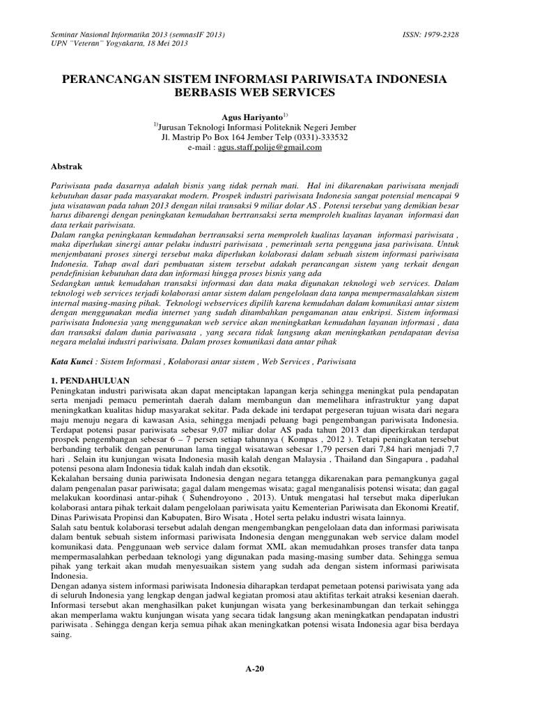Perancangan Sistem Informasi Pariwisata Berbasis Web | PDF