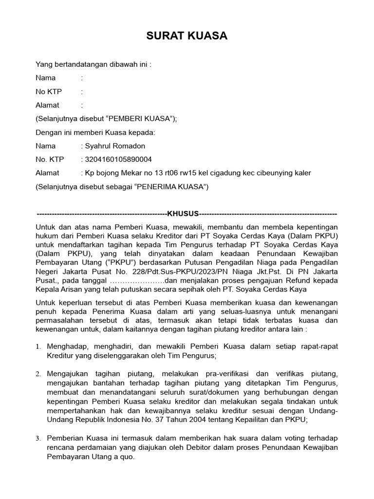 Form SK Pak Syahrul | PDF