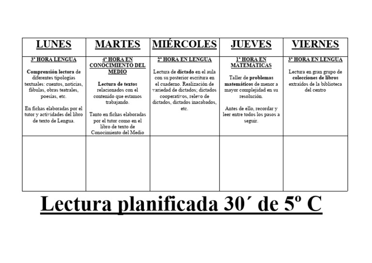 Actividades Semanales de Lengua y Matemáticas | PDF | Artes del ...
