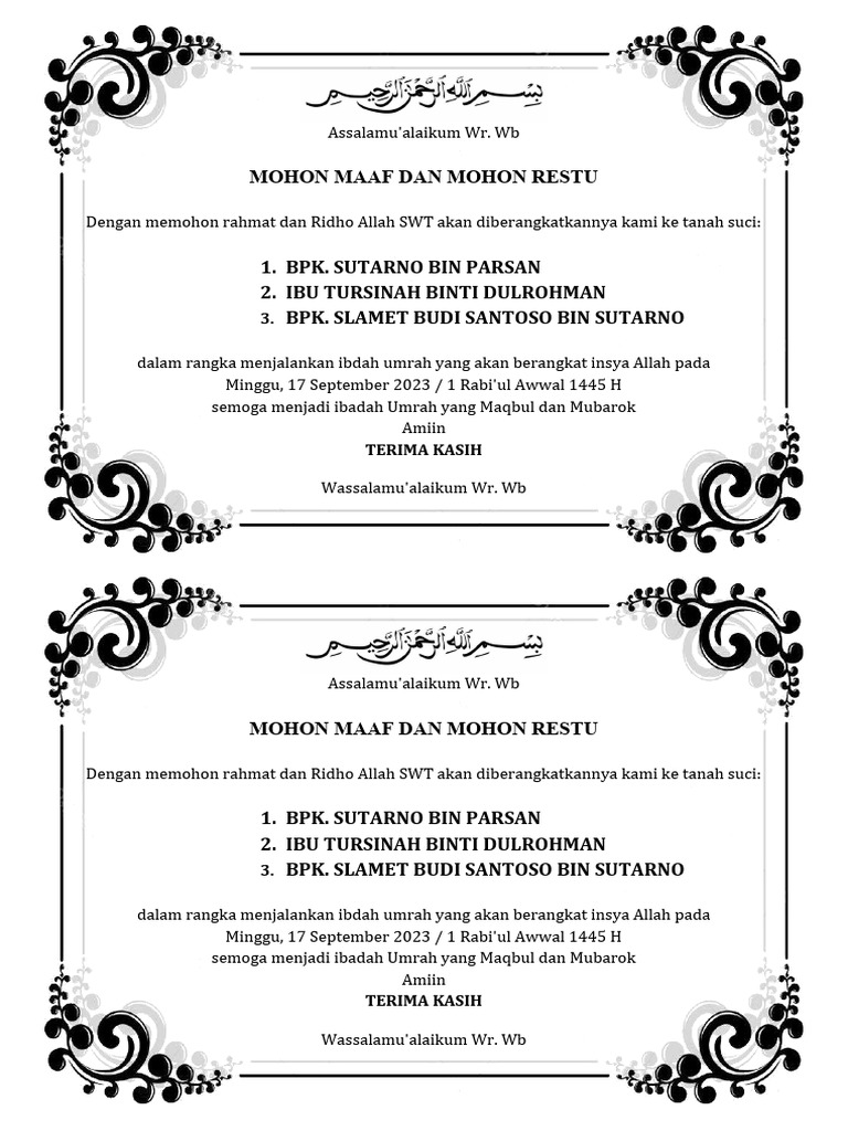 Kartu Ucapan Umrah | PDF