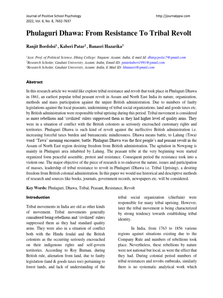 Phulaguri Dhawa: 1861 Tribal Revolt | PDF | Rebellions | British Raj