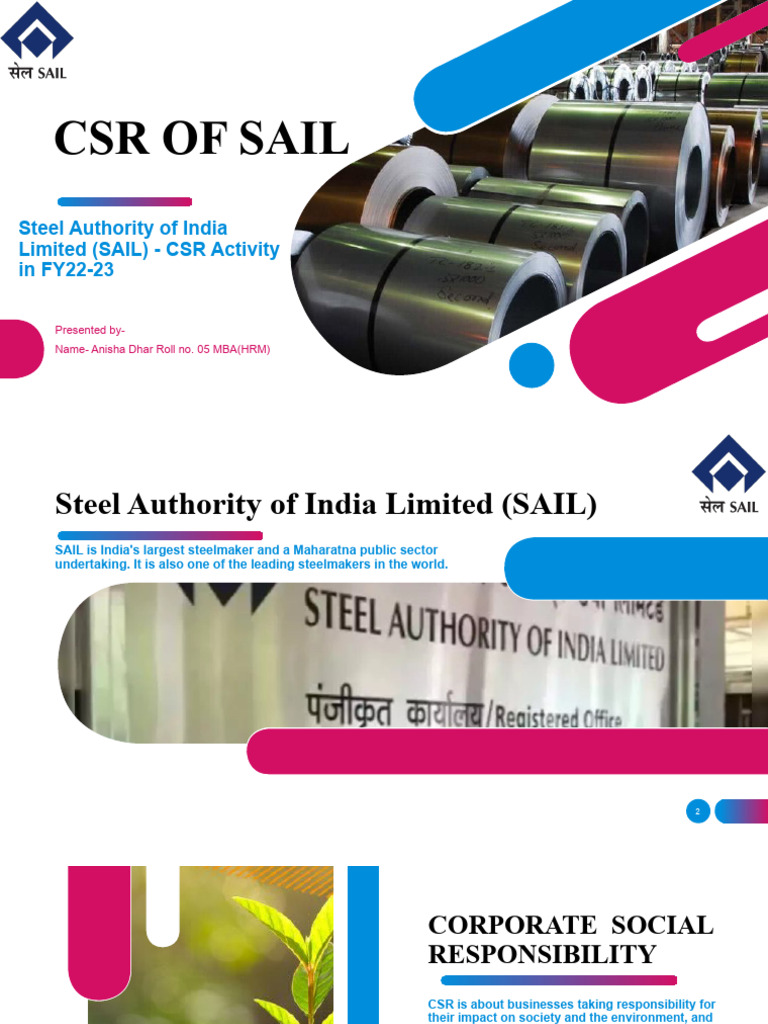 CSR of Sail-1 | PDF | Corporate Social Responsibility | Health Care