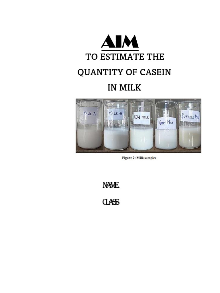 Casein Quantity in Milk Samples | PDF | Milk | Chemistry