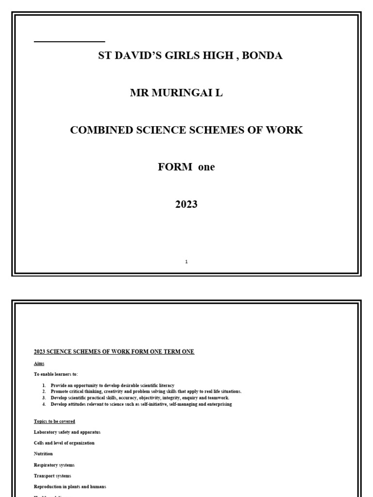Form 1 Scheme 2021 | PDF | Learning | Knowledge