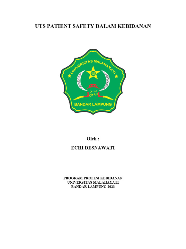 Uts Patient Safety Dalam Kebidanan | PDF