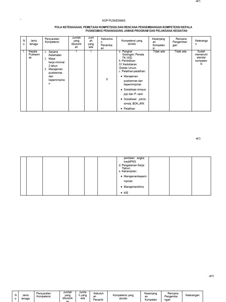 Pola Ketenagaan, Pemetaan Komp, Renc Pengembangan | PDF