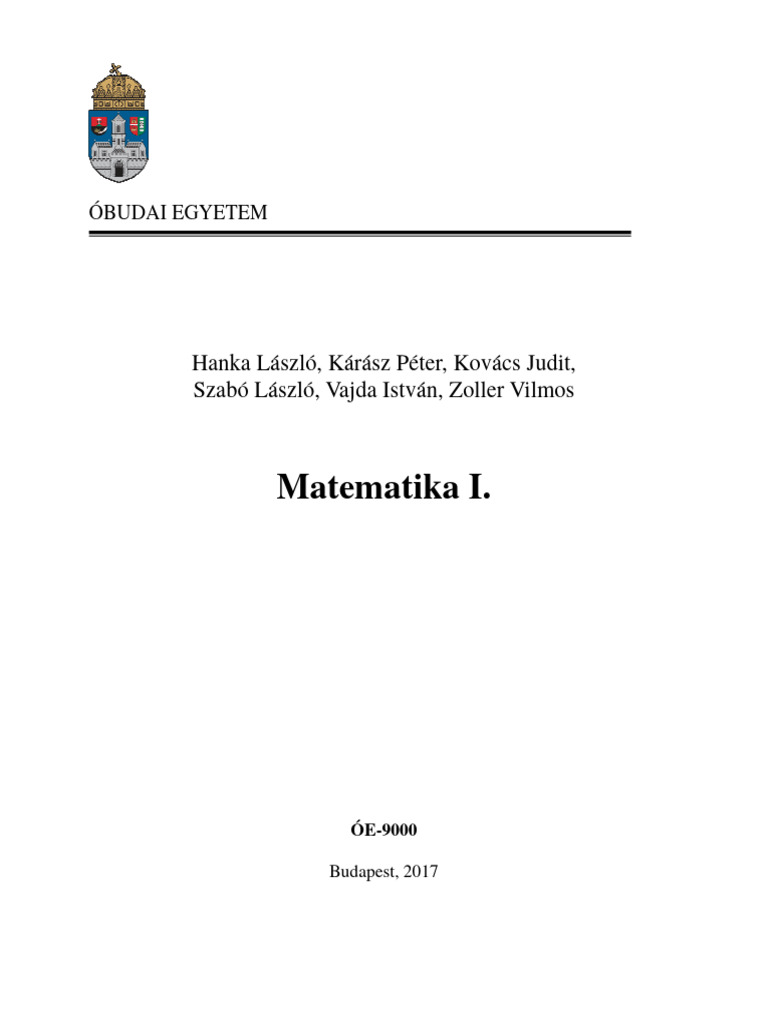 Matek 1 Jegyzet Cimlappal ISBN Keresheto | PDF