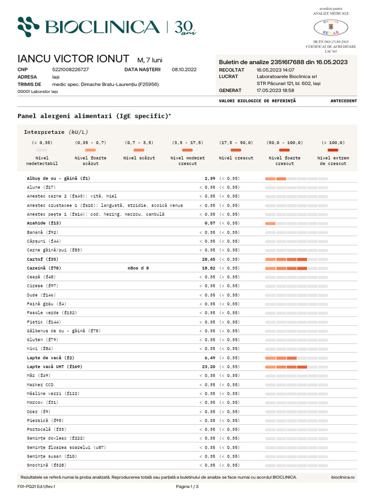 Iancu Victor Ionut: M, 7 Luni | PDF