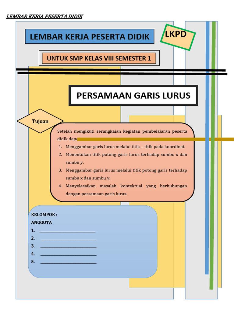 LKPD Persamaan Garis Lurus | PDF